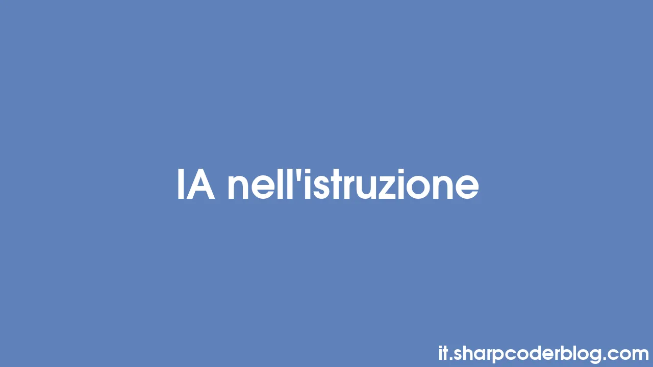 Ia Nellistruzione Sharp Coder Blog