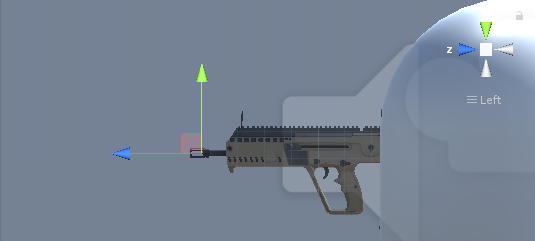 Configurazione dell'oggetto Weapon Fire Point in Unity.