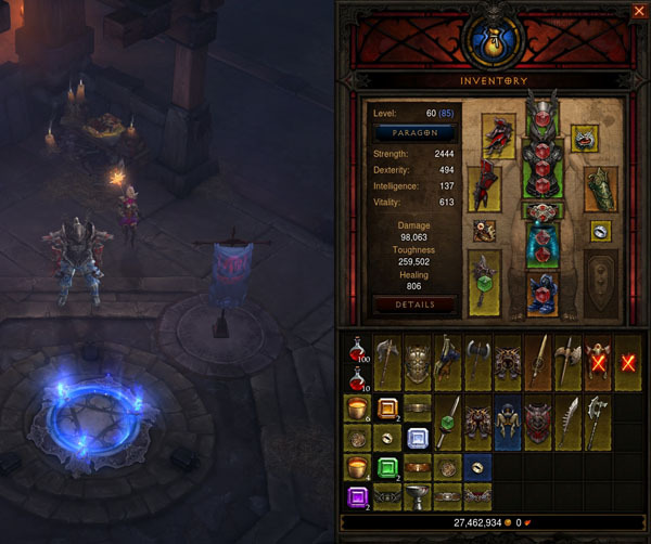Sistema di inventario di Diablo 3