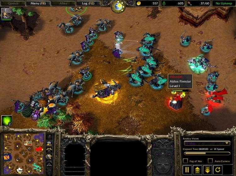 Schermata di gioco di Warcraft 3